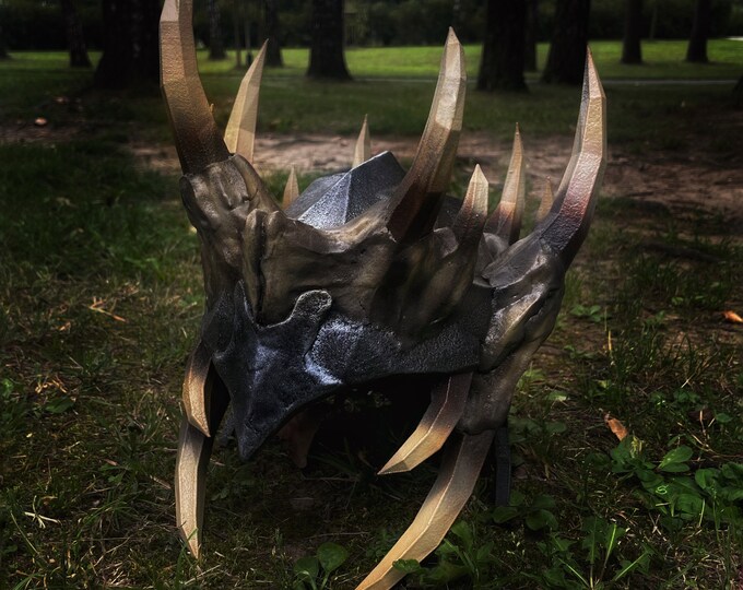Skyrim Dragon Bone Helmetthe Jagged Crown life Size Cosplay Style ...