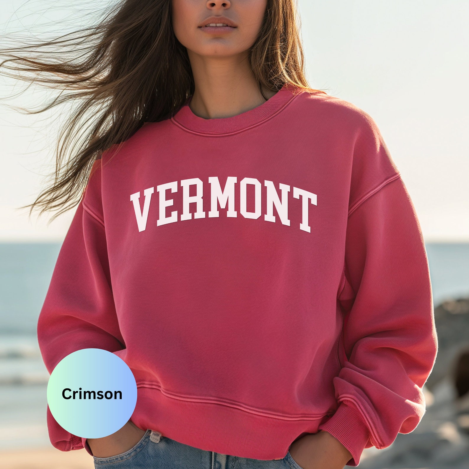 Vermont Comfort Colors Sweatshirt, Crewneck Sweatshirt, Sweatshirts for ...