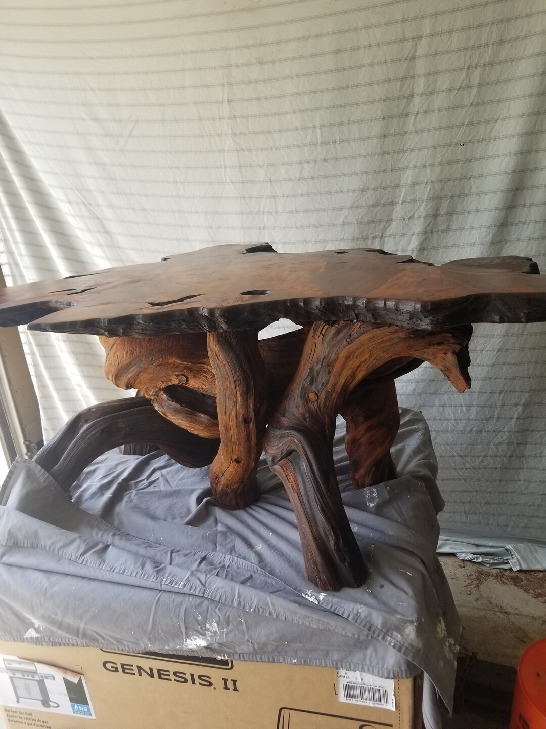 Antique Redwood Table - Etsy