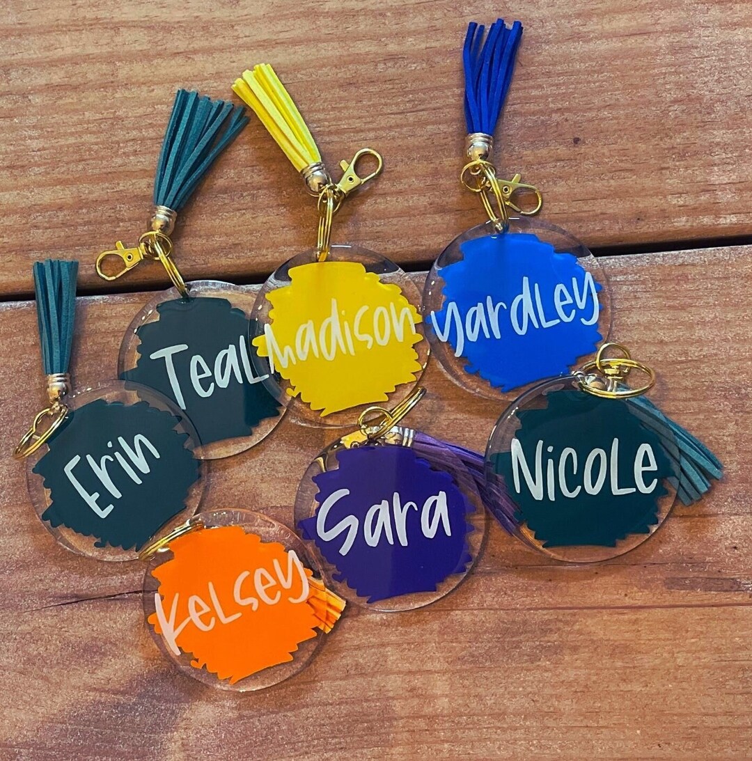 Personalized Resin Keychain, Monogram Your Name/text Key Ring, Boho ...