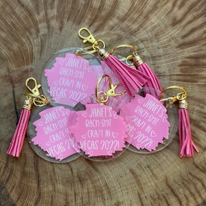 Personalized Resin Keychain: Monogram Name Key Ring, Bachelorette Gift ...