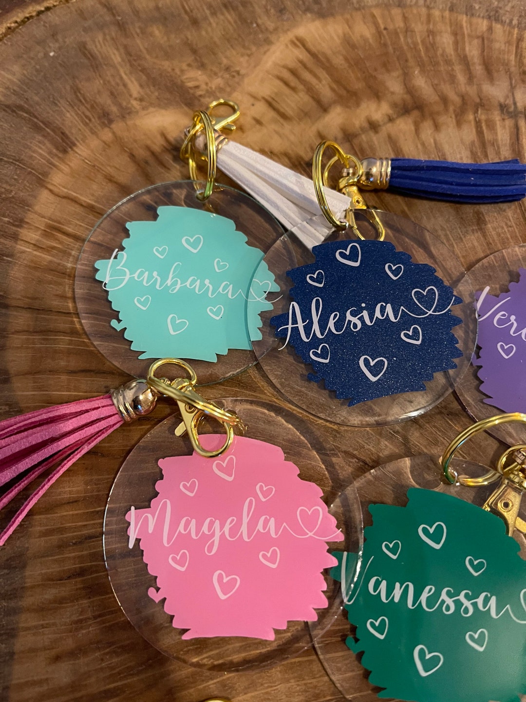 Personalized Resin Keychain: Monogram Name Key Ring, Bachelorette Gift ...