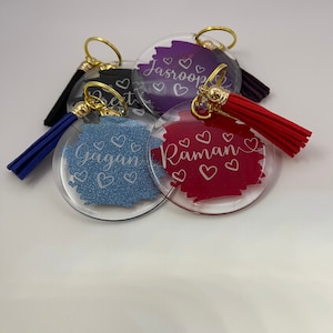 Personalized Resin Keychain: Monogram Name Key Ring, Bachelorette Gift ...