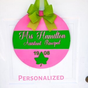 AKA Inspired Door Hanger, Wood Round - Etsy
