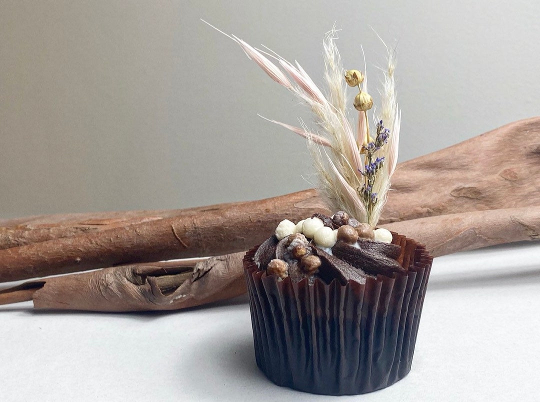 Pampas Cupcake Topper Cake Topper Flowers Purple Cupcake Flowers ...