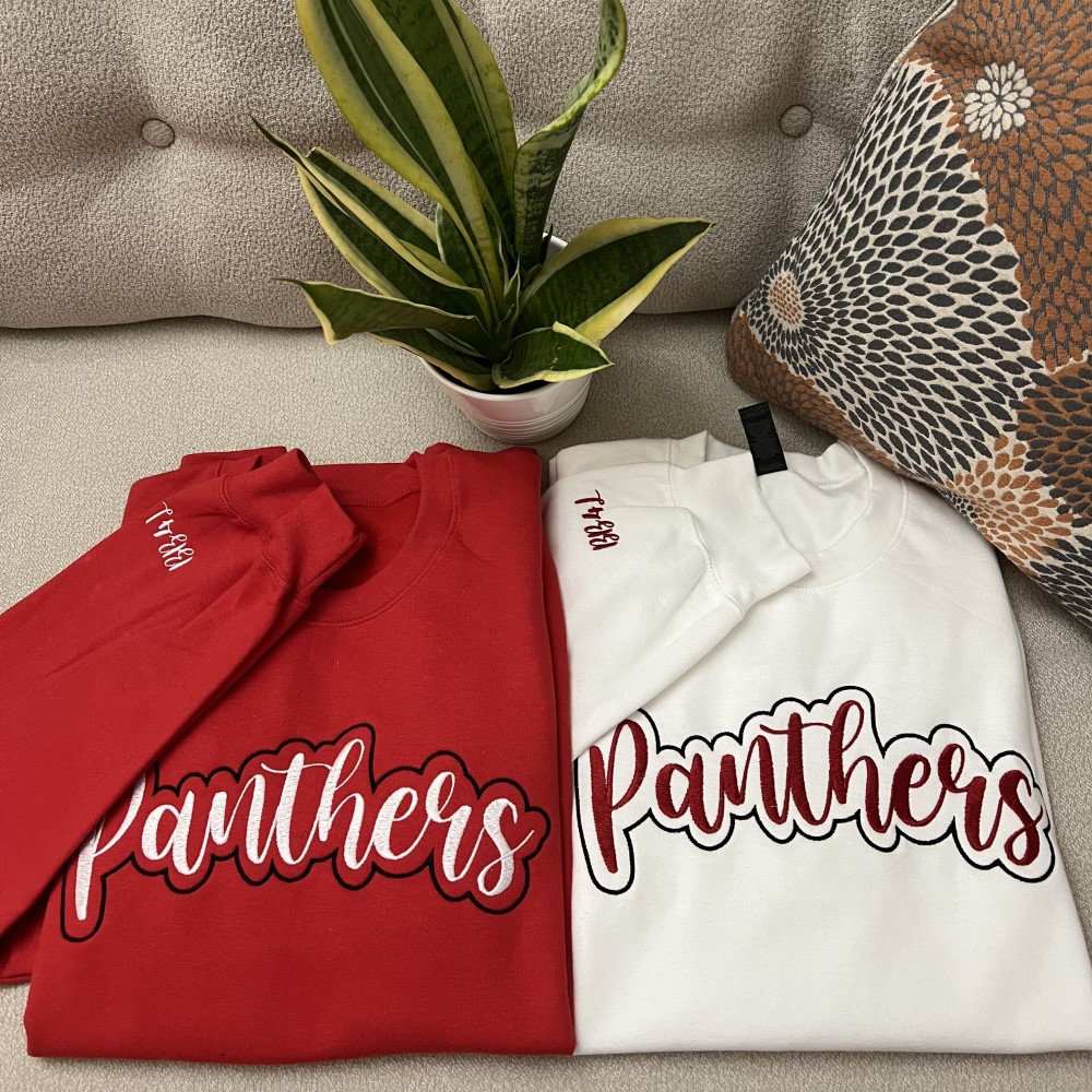 Custom Embroidered Joyful Holiday Sweatshirt With Sleeve Embroidery ...