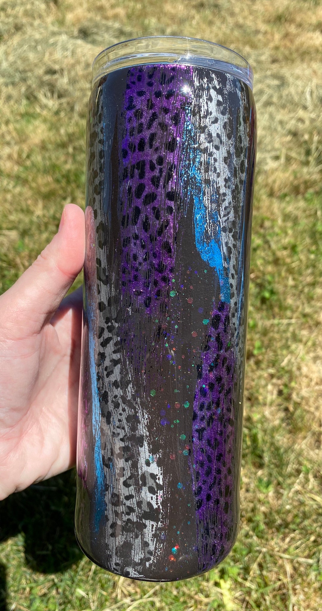 Purple Leopard Foils Resin 20oz Skinny Straight Tumbler - Etsy