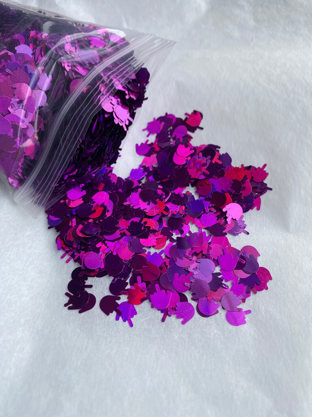 Middle Finger Shaped Glitter - Purple Holographic - Etsy