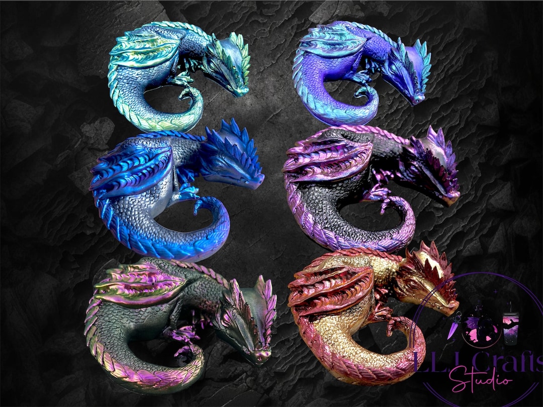 Sleeping Dragon, Chameleon Colored Resin Sleeping Dragons - Ready to ...
