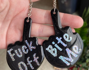 Middle Finger Keychain - Etsy