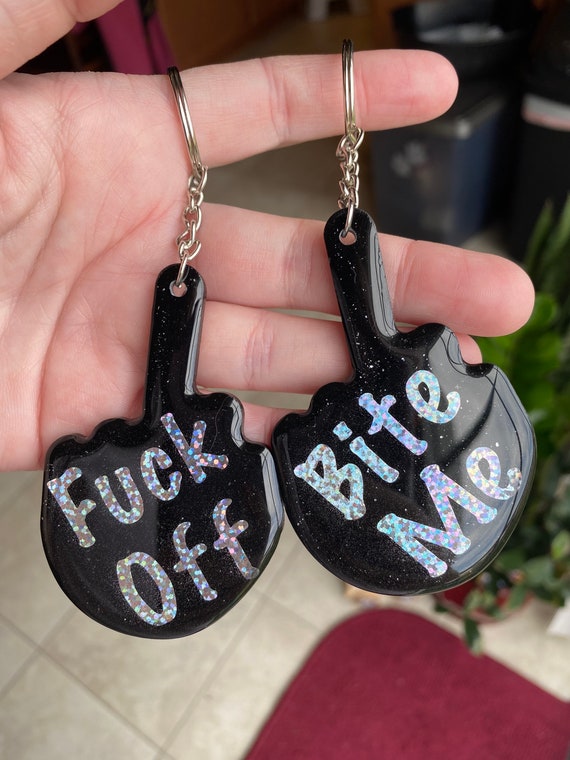 Middle Finger Keychain - Etsy