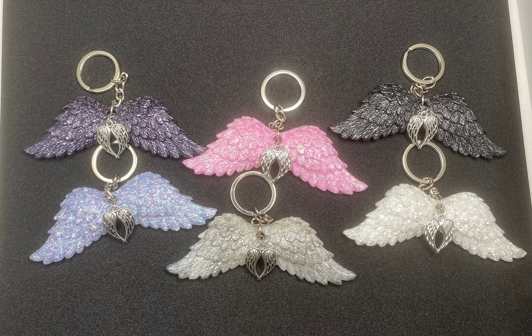 Angel Wings Keychain - Etsy