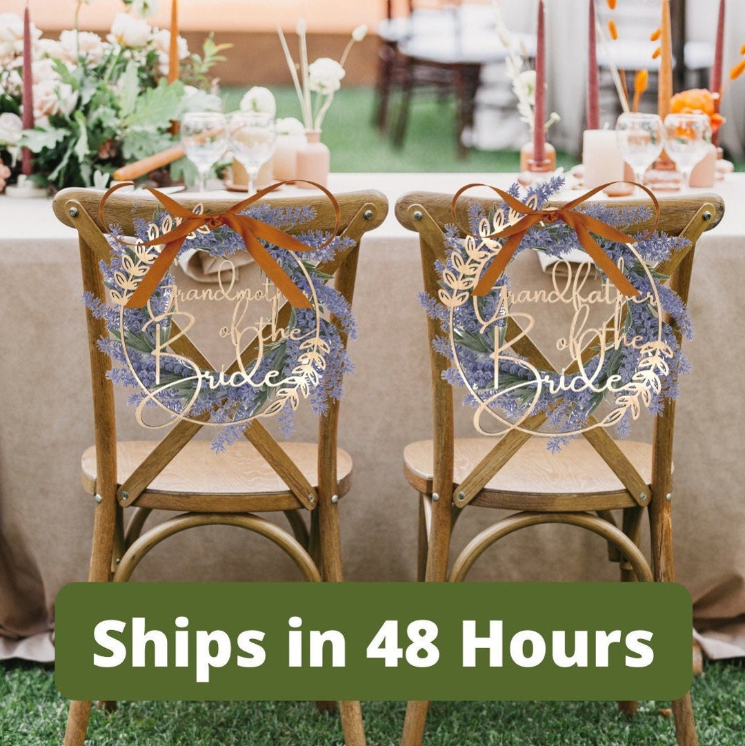 Grandparents of the Bride Wedding Chair Sign Wedding Chair Sign for ...