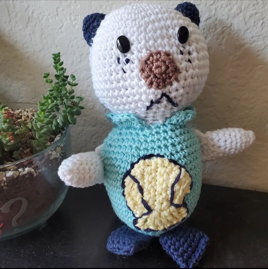 Oshawott Crochet Plush, Sea Otter Pocket Monster Amigurumi, Otter Shell ...