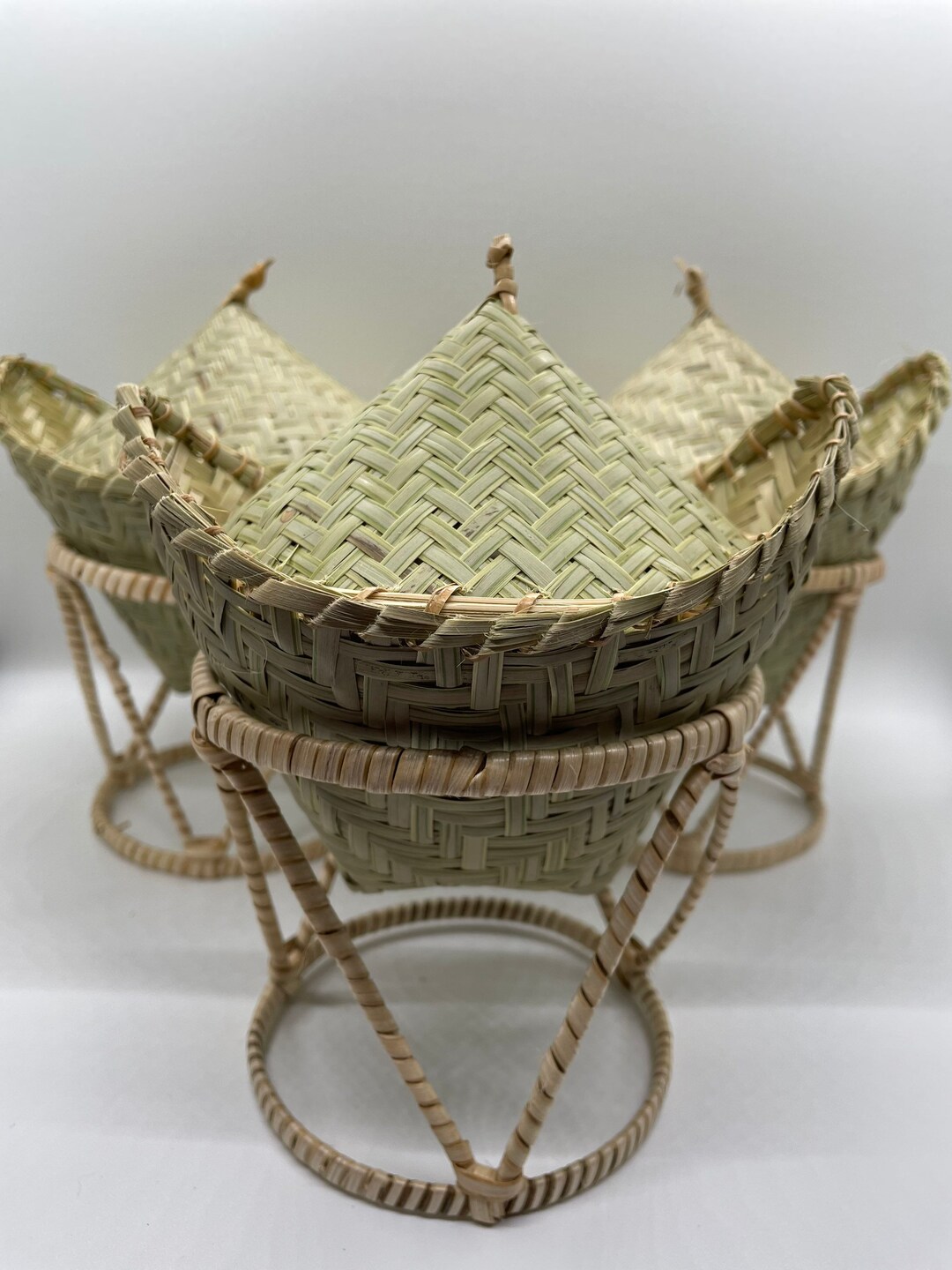 Lao/thai Mini Bamboo Rice Baskets. Perfect for Serving Single Servings ...