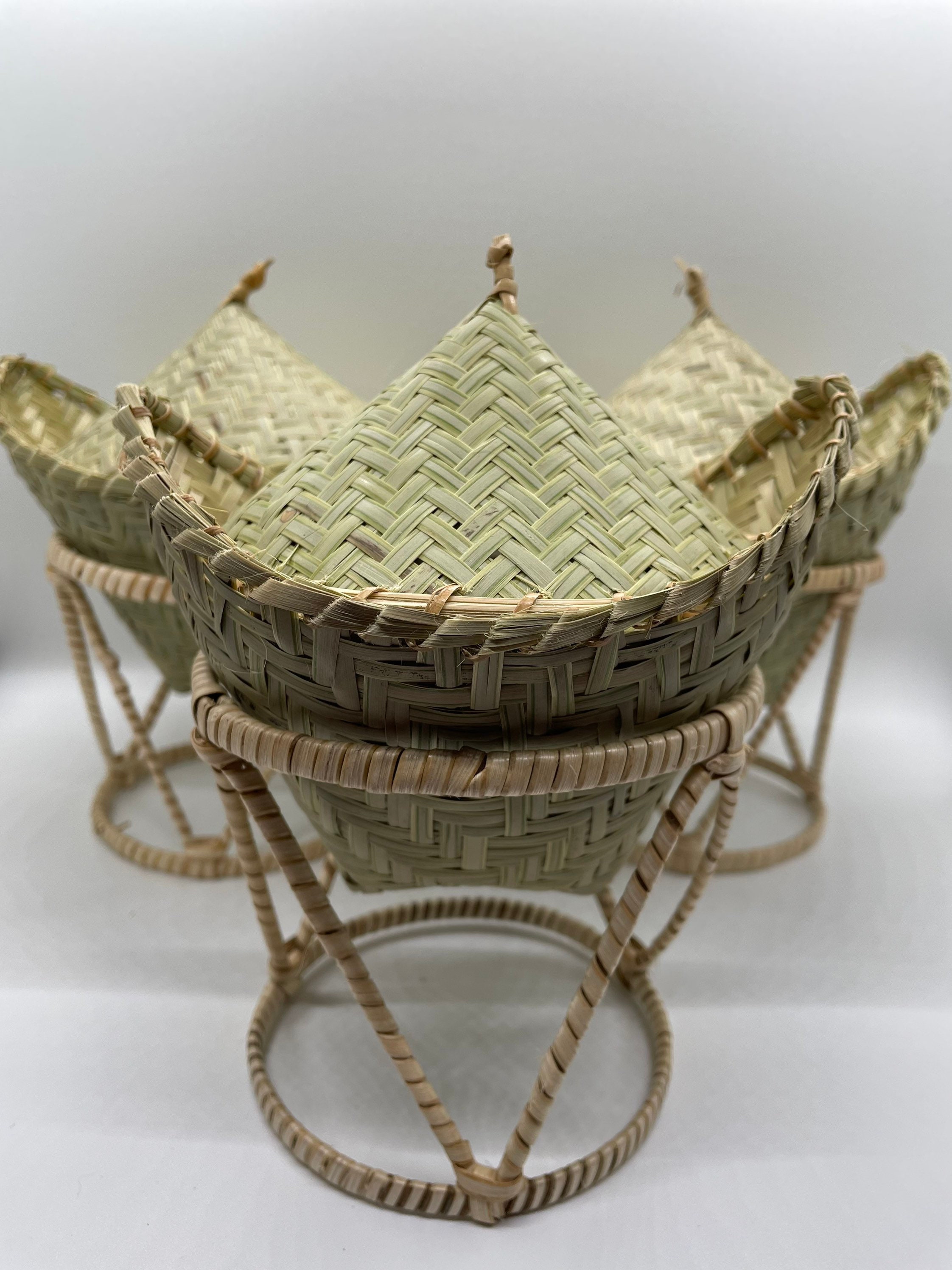 Lao/thai Mini Bamboo Rice Baskets. Perfect for Serving Single - Etsy