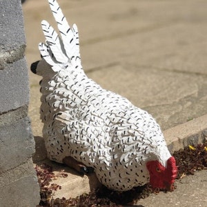 Garden Statue: Sitting Chicken - Etsy
