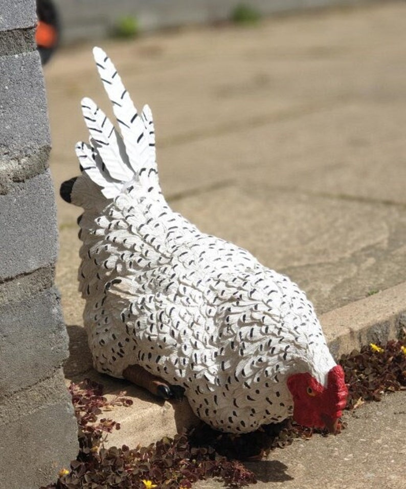 Garden Statue: Sitting Chicken - Etsy