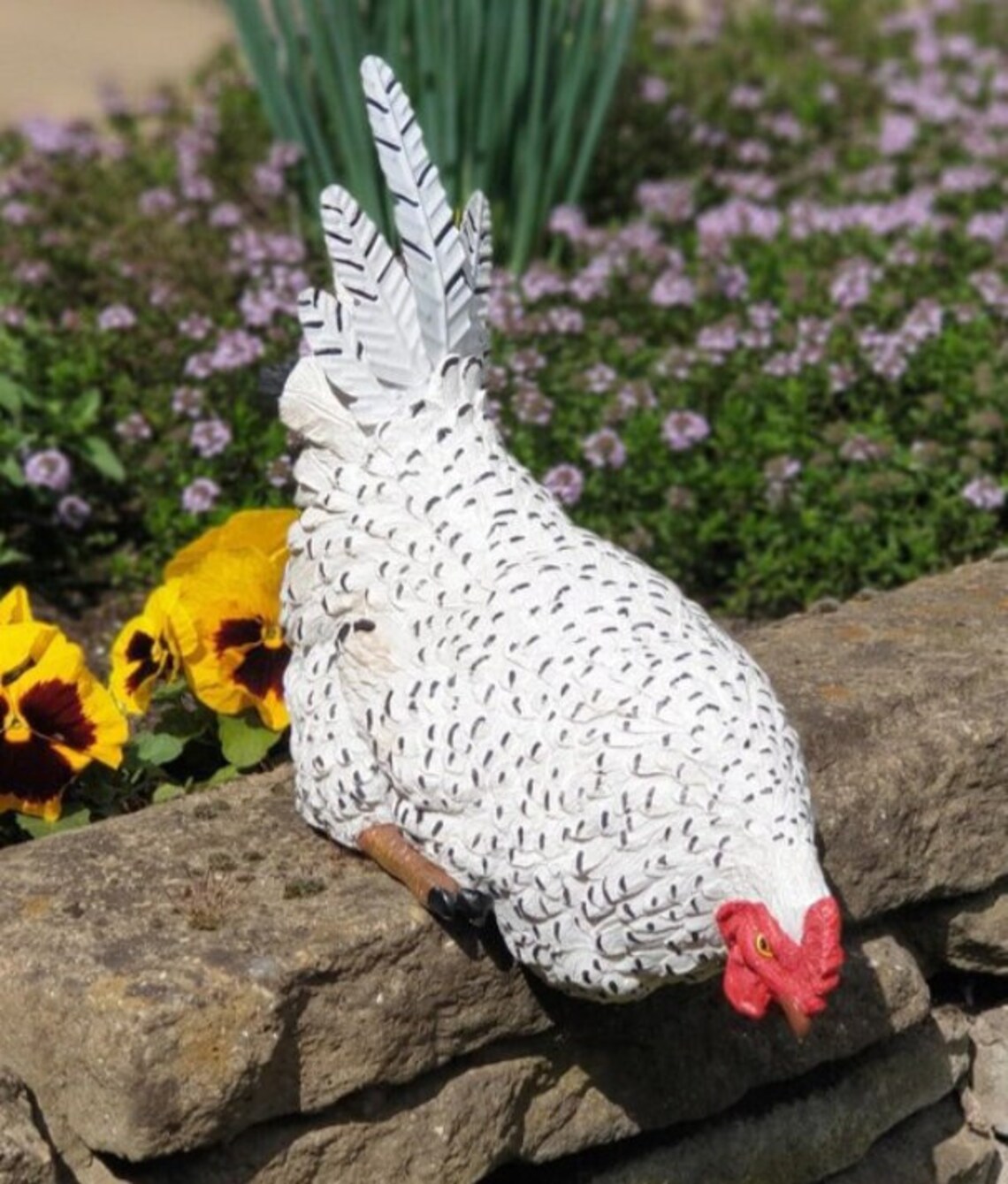 Garden Statue: Sitting Chicken - Etsy