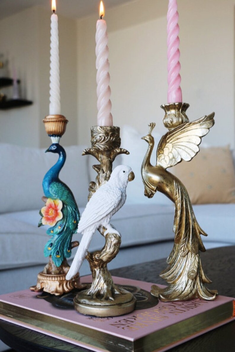White Bird Candle Holder Handmade Table Candle Stick Candles Home Decor ...