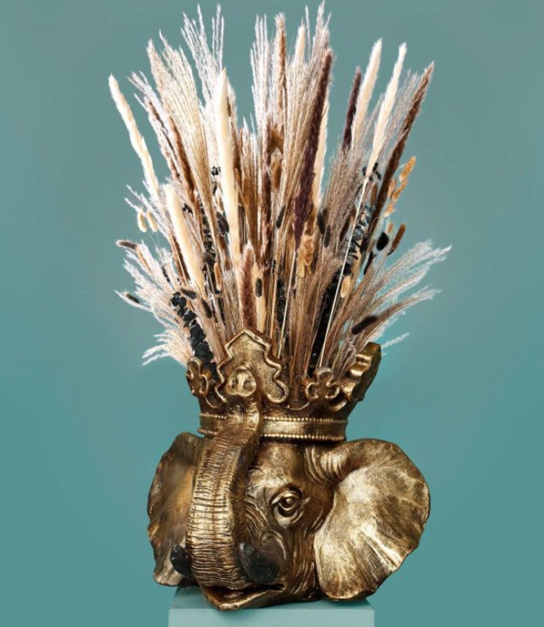 Design Elephant Vase Collectible Interior Art Elephant Vase Unique Jar ...