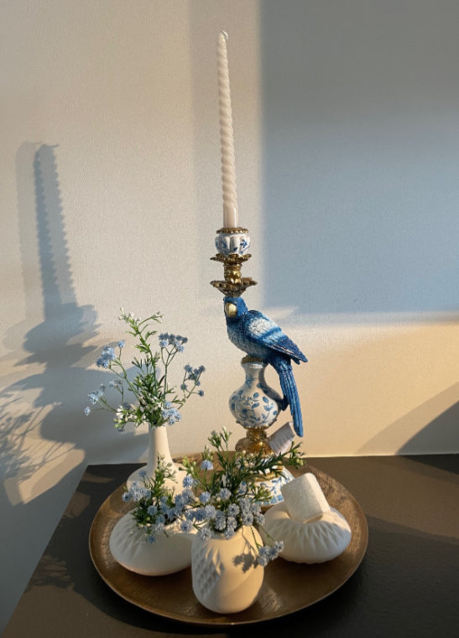 Blue Bird Candle Holder Handmade Table Candle Stick - Etsy