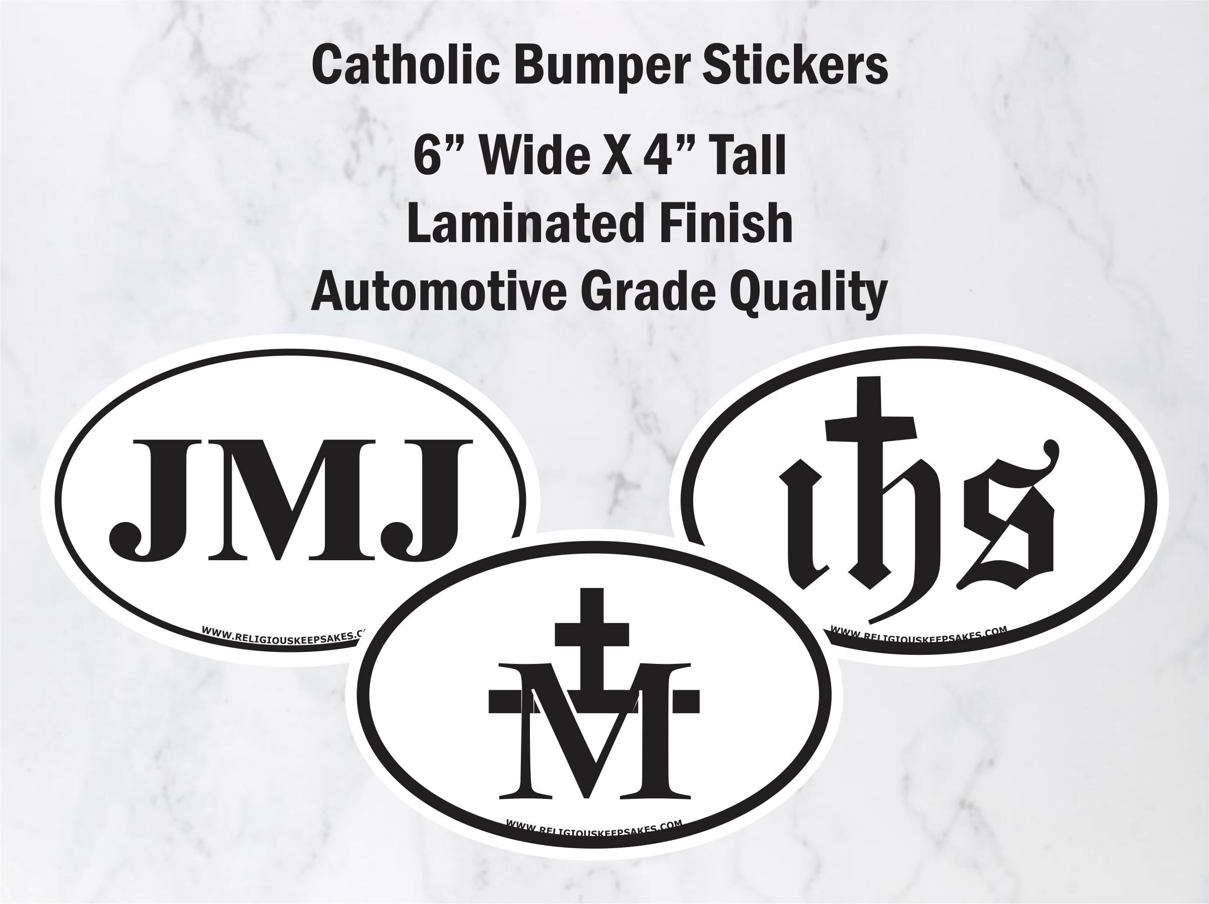 Catholic Christian Bumper Sticker Oval Sticker Jesus Mary and Joseph ...