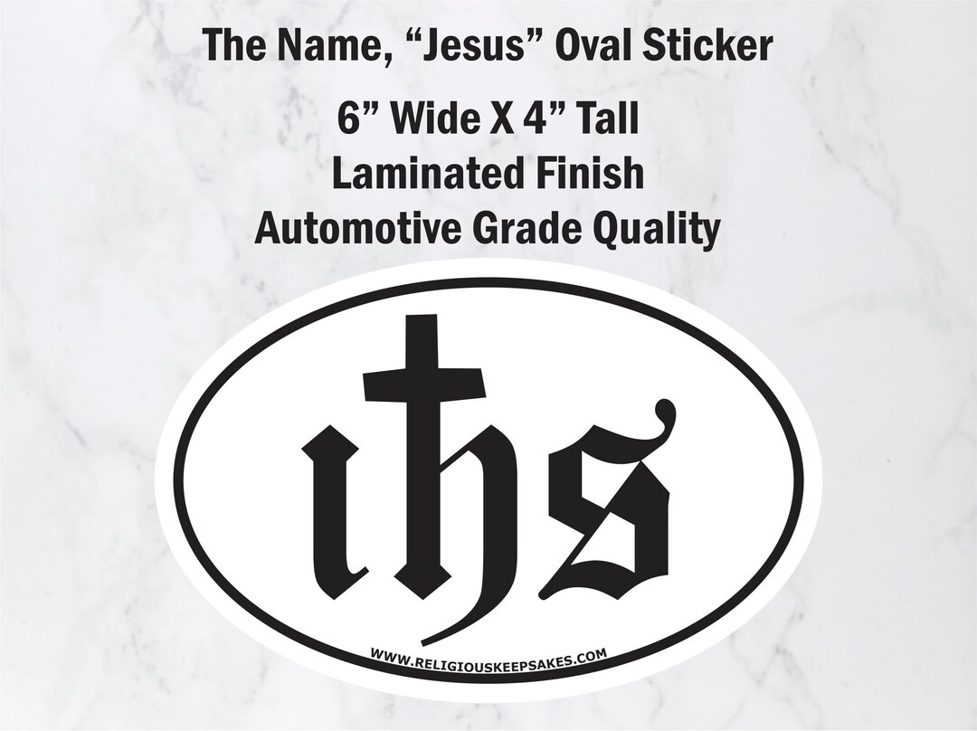 Greek Symbol for the Name Jesus Catholic Bumper Sticker Oval Sticker ...