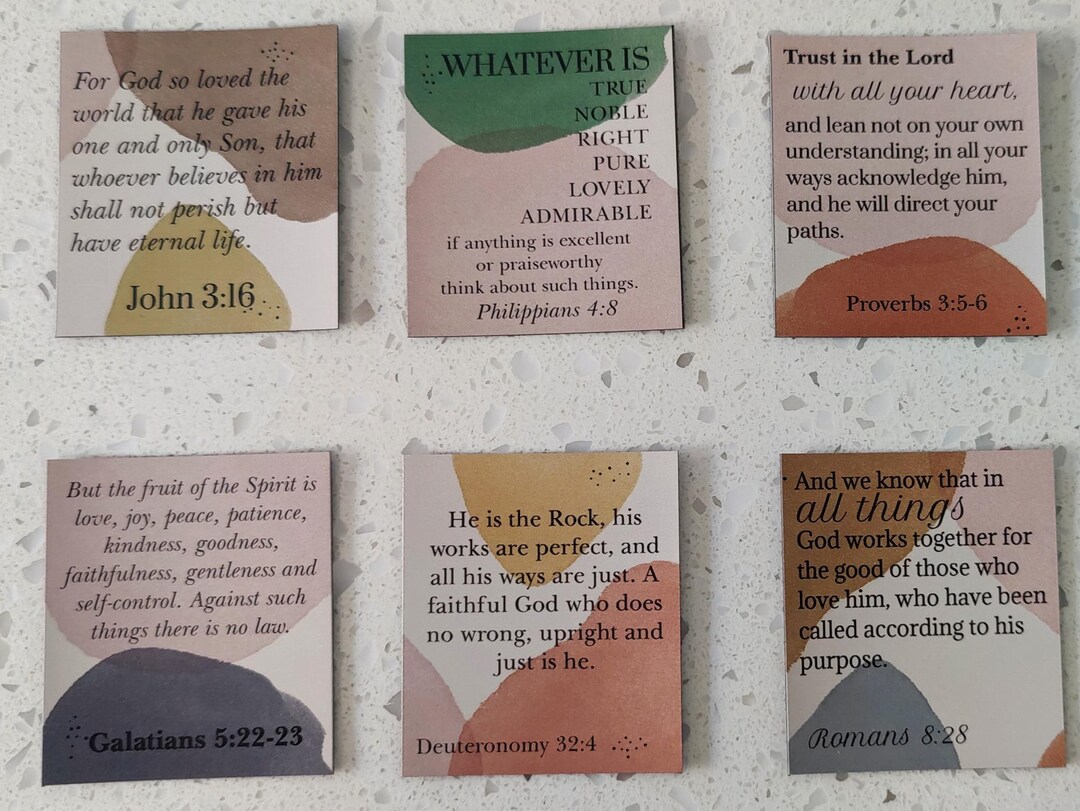 Bible Verse Magnets | Scripture Set, Inspirational Quotes - Etsy