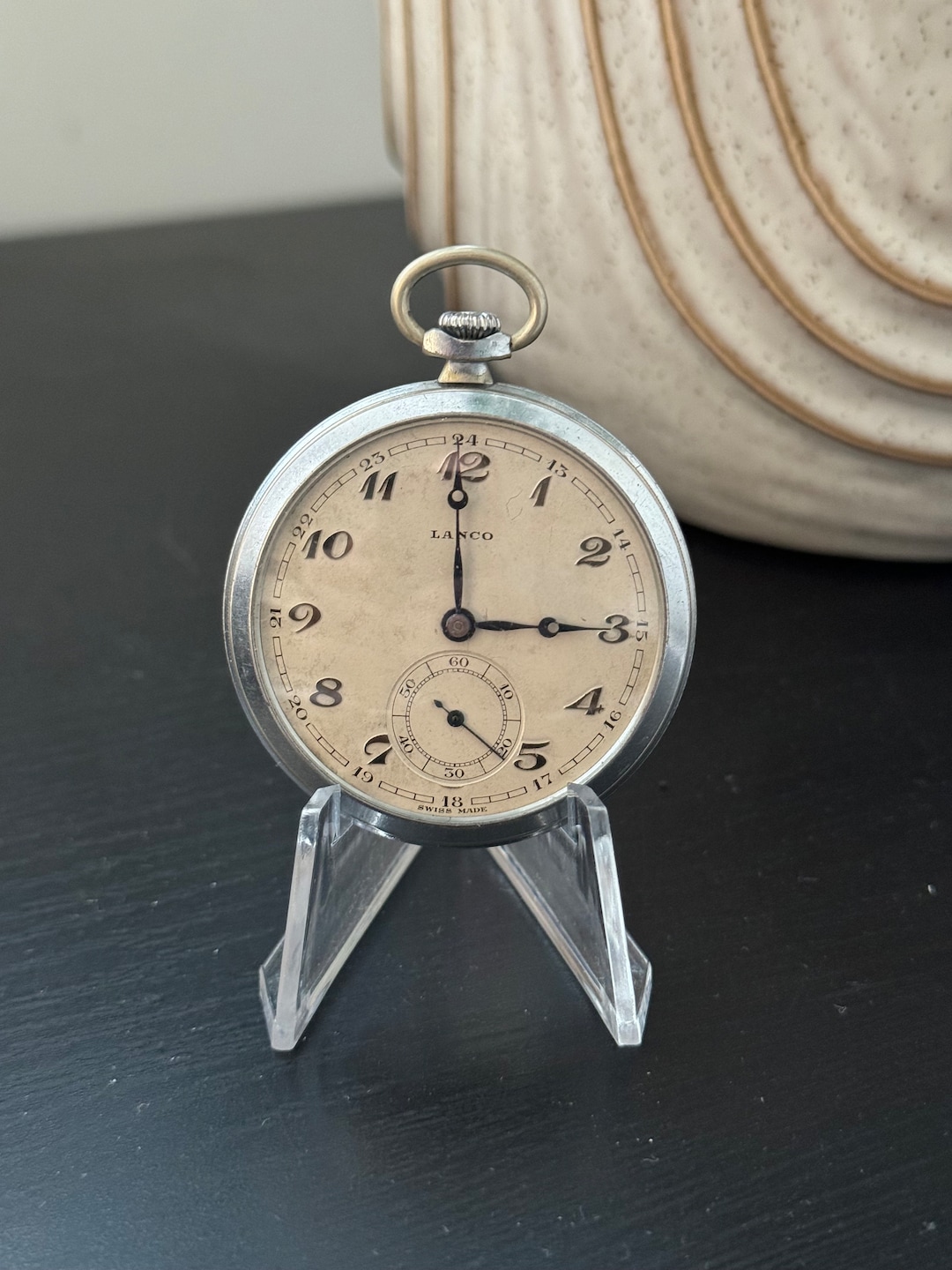 Vintage Lanco Swiss Pocket Watch - Etsy