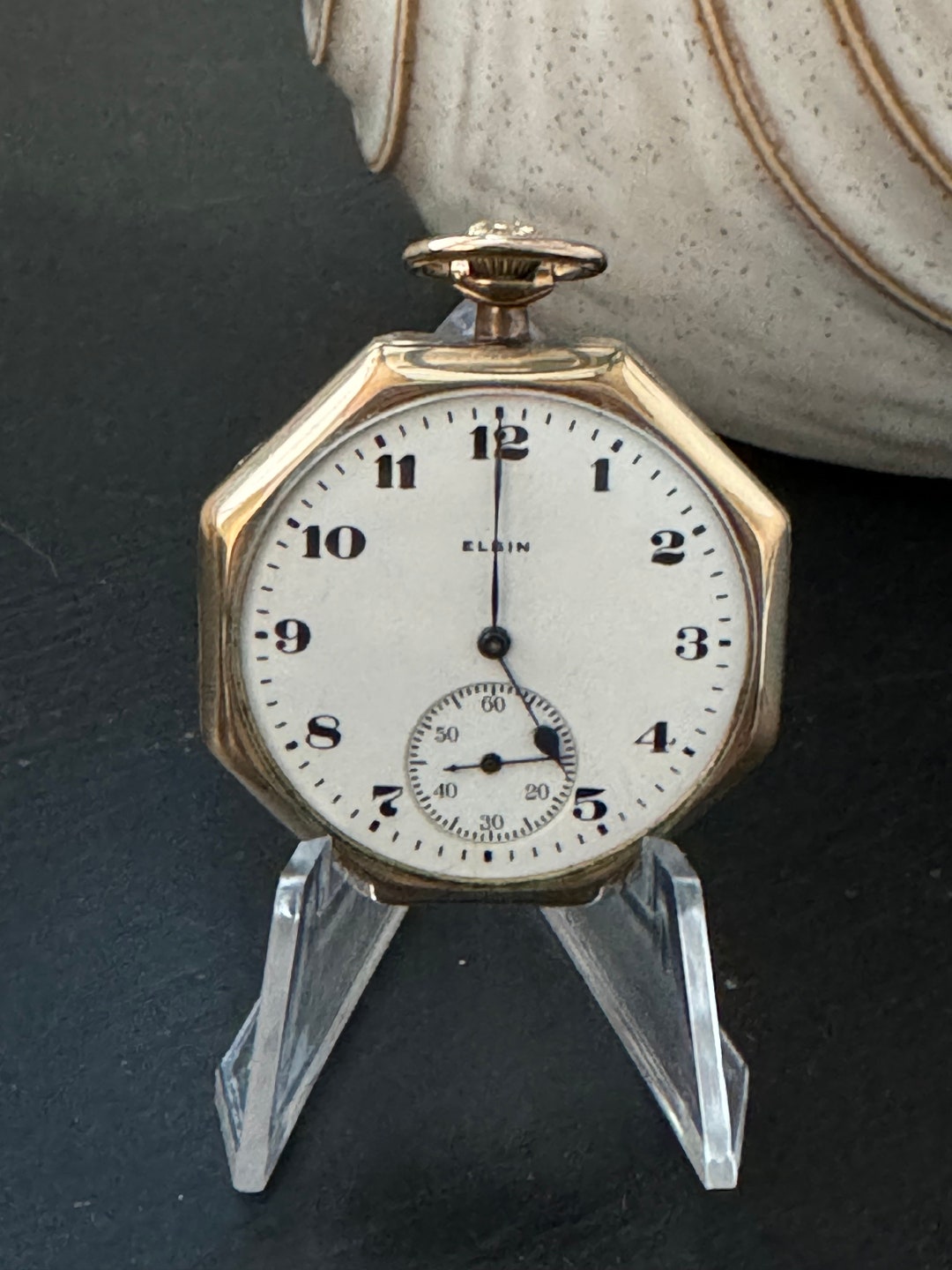 Vintage Elgin Hexagon Pocket Watch - Etsy UK