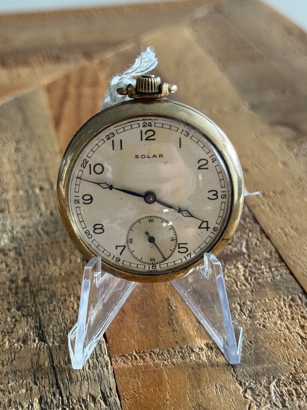 Vintage Solar Pocket Watch - Etsy