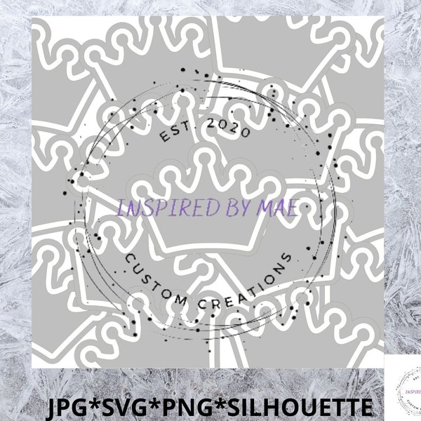 Princess Crown Burst Template - Etsy