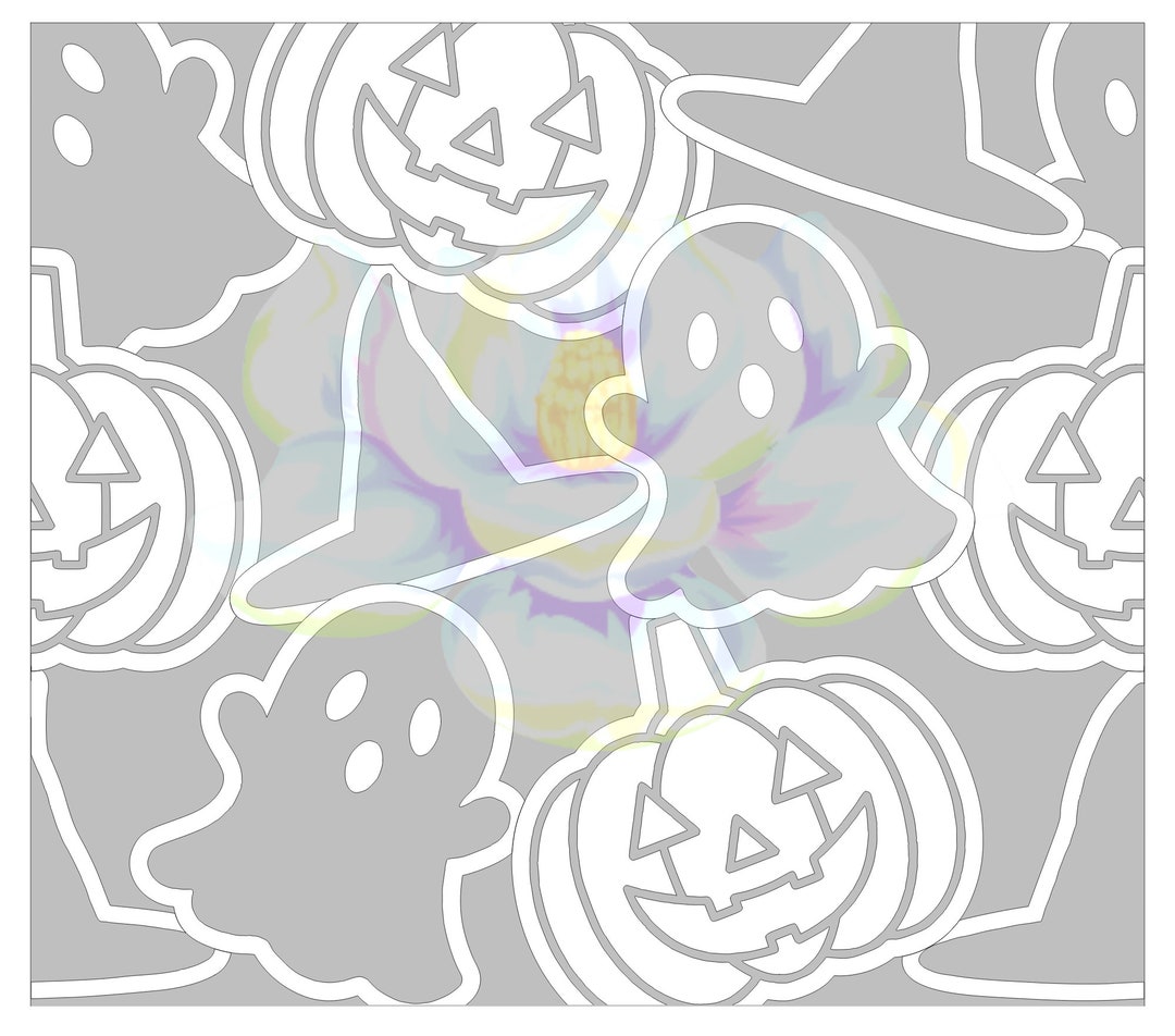 Seamless Spooky Template double Sided Adhesive - Etsy