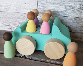 Peg People Car - Etsy