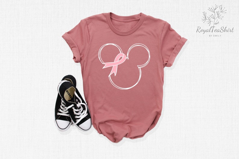 Hope for A Cure Breast Cancer Awareness, Pink Ribbon Mickey Head T ...