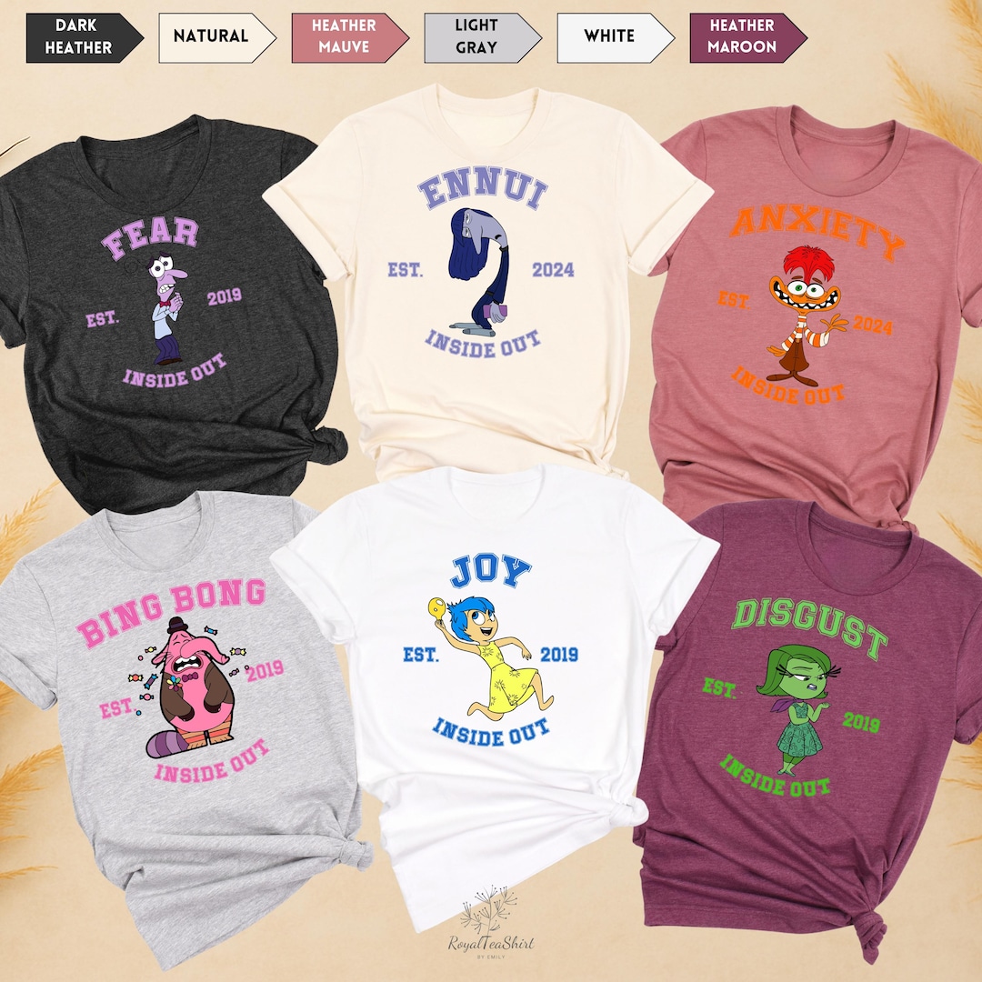 Inside Out Characters Shirts, Inside Out Group Matching, Inside Out 2 ...