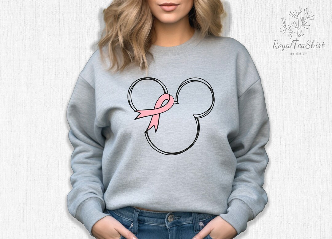 Hope for A Cure Breast Cancer Awareness, Pink Ribbon Mickey Head ...