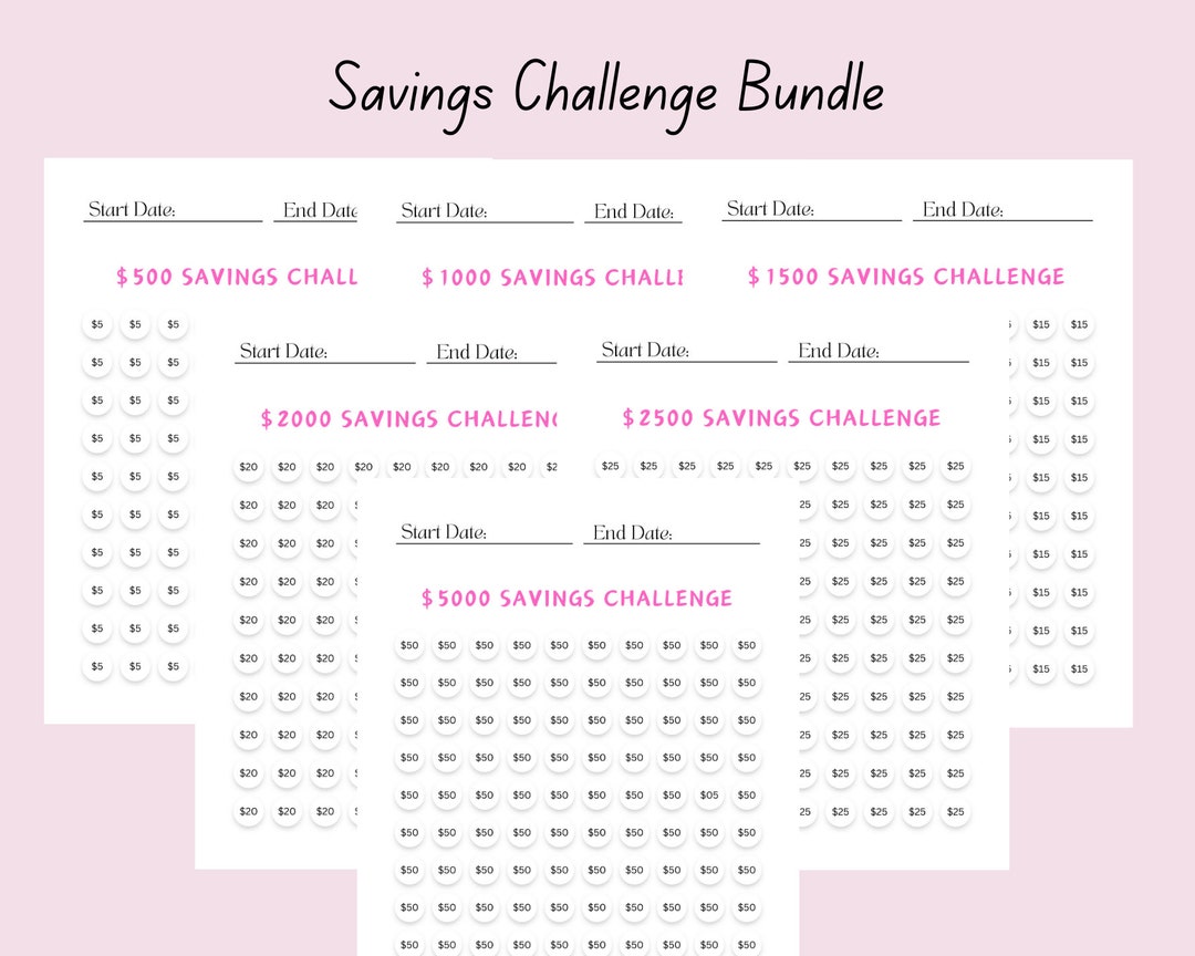 Savings Challenge Bundle | Savings Challenge Printable | Money Tracker ...