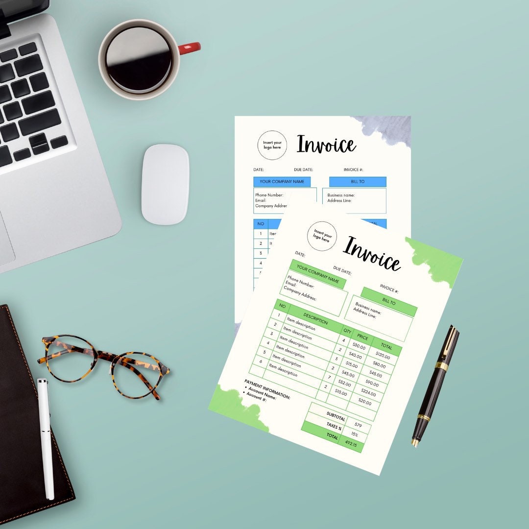 Editable Invoice Template in Canva for Business and Personal Use - Etsy