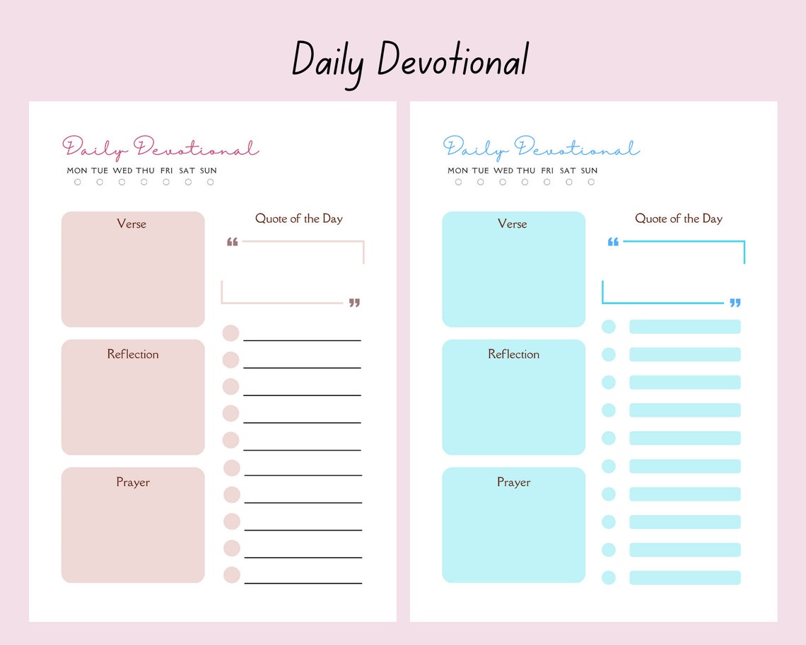 Daily Devotional Journal Printable - Etsy