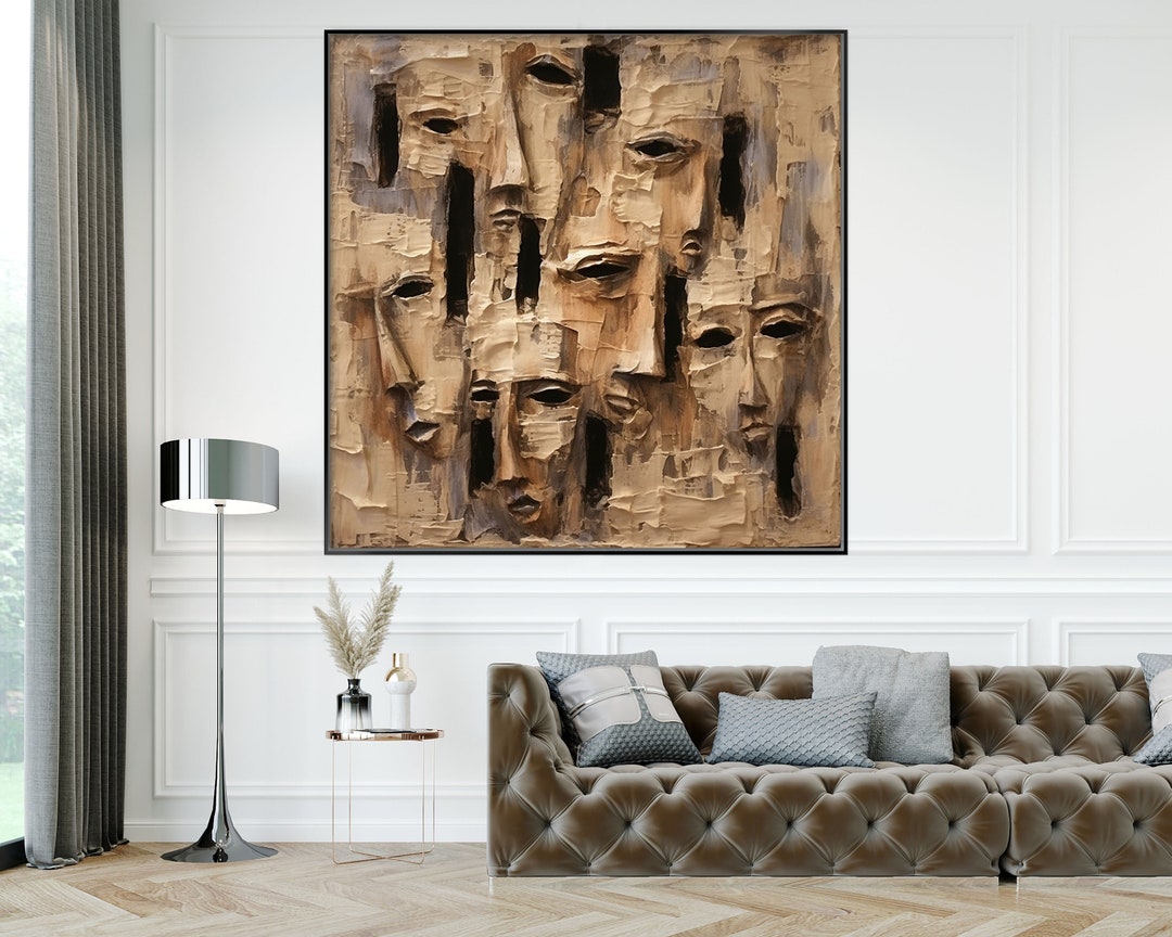 100% Handmade, Original Modern Textured Artwork, Acrylic Oil Painting ...