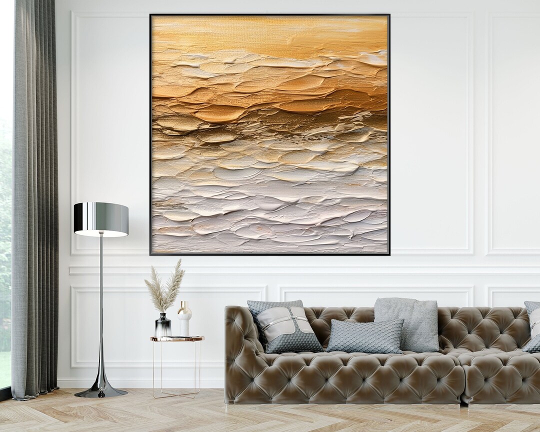 Abstract Art, 100% Handmade, White and Earth Tones, Minimalist, Acrylic ...