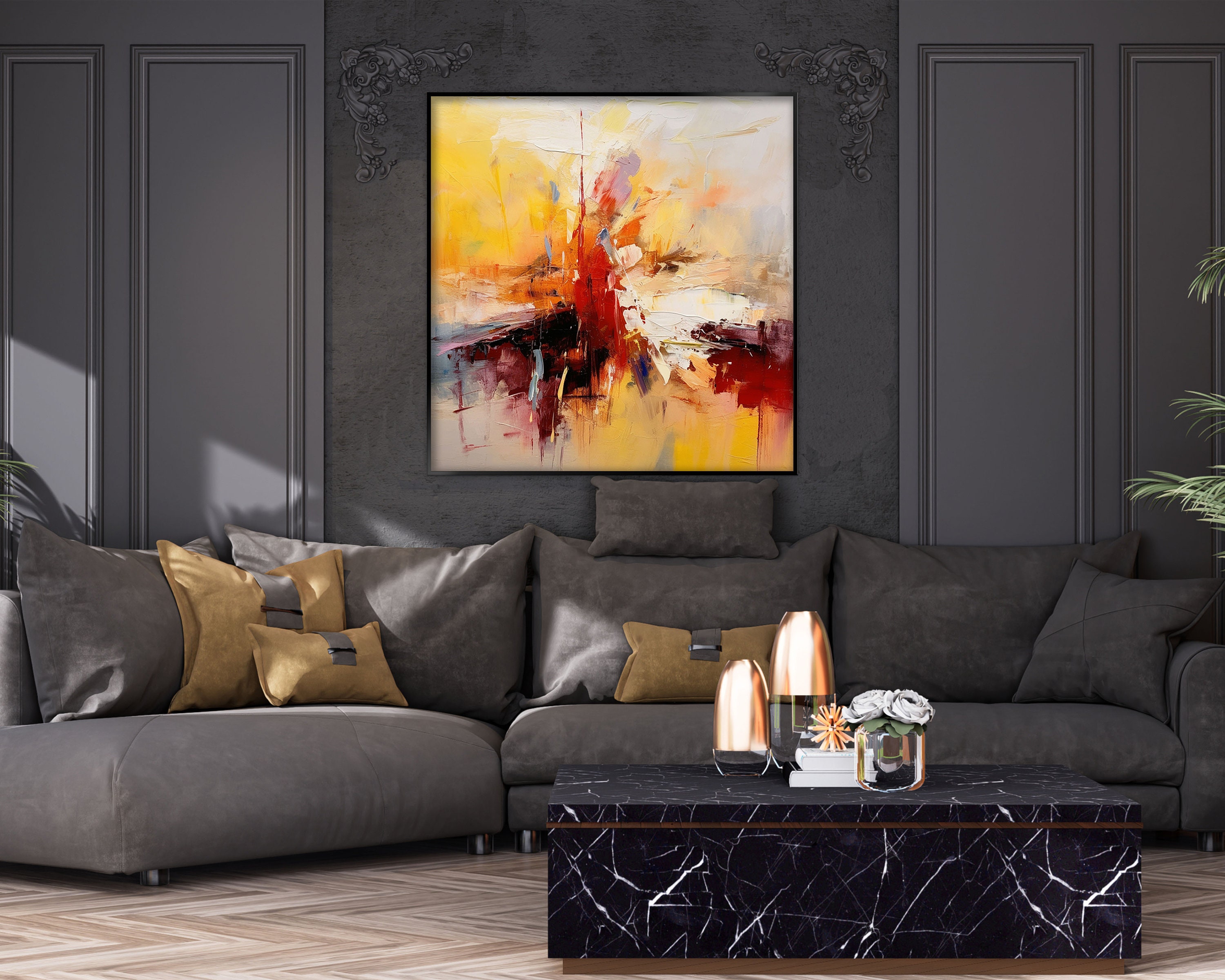 100% Handmade, Colorful Abstract, Original Modern Textured Art, Acrylic ...