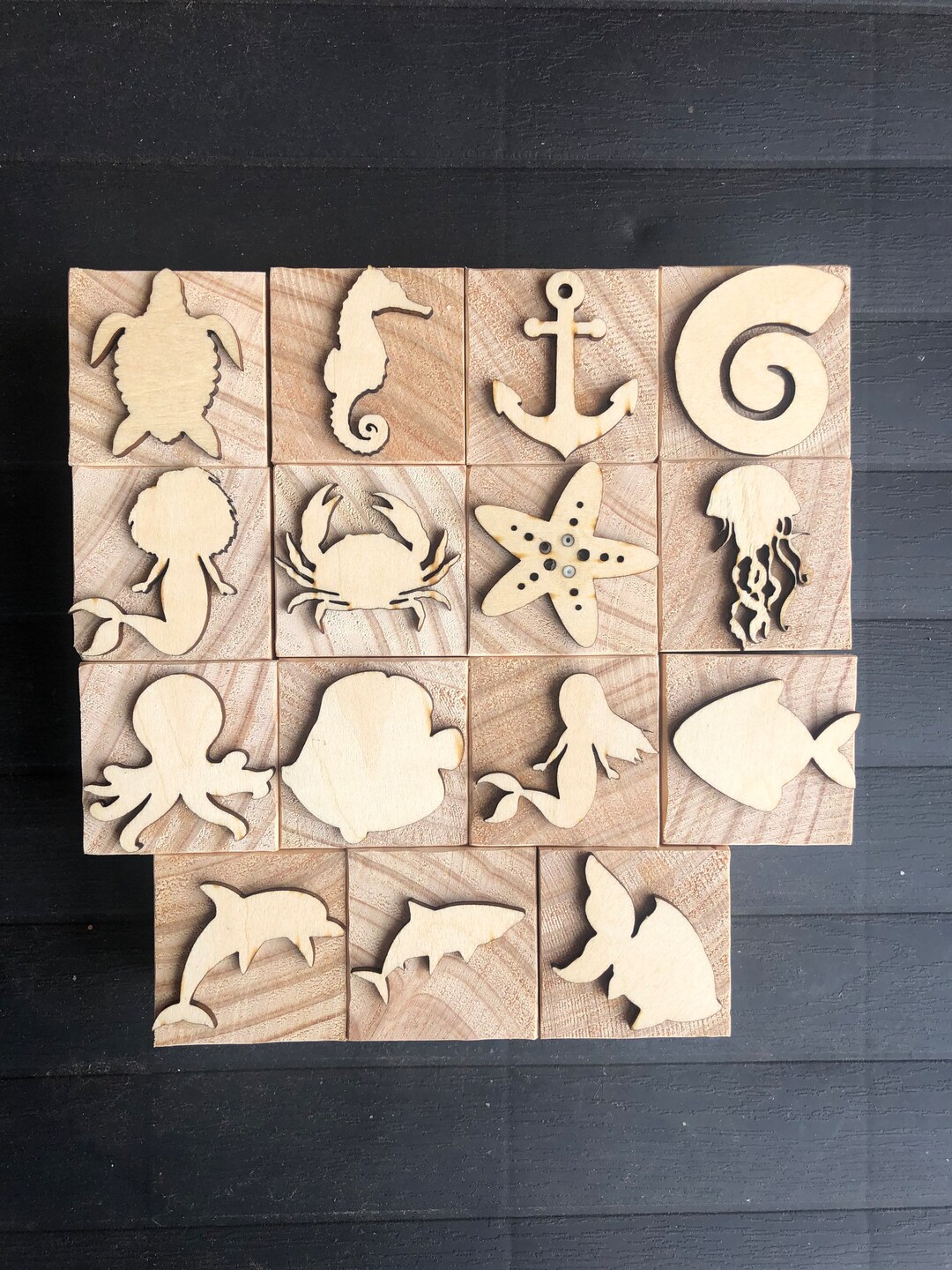 Ocean/sea Wooden Doh Stamps - Etsy Australia