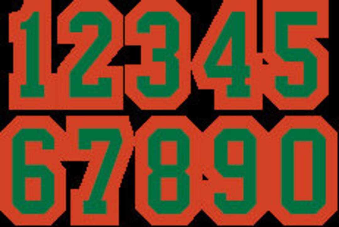 8 Inch Size-twill Number 2 Color-orange & Green Jersey - Etsy