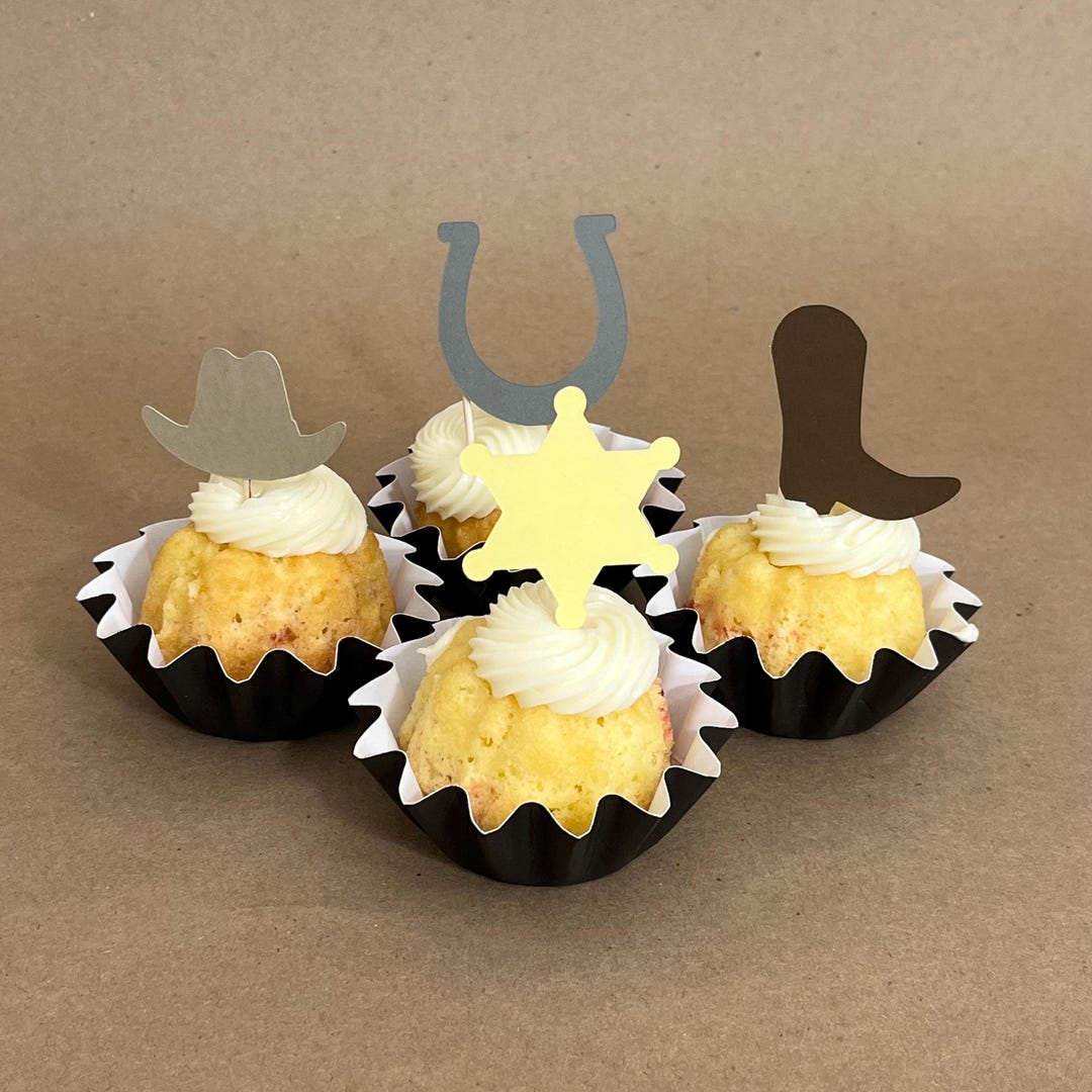 Western Cowboy Cupcake Toppers - Etsy