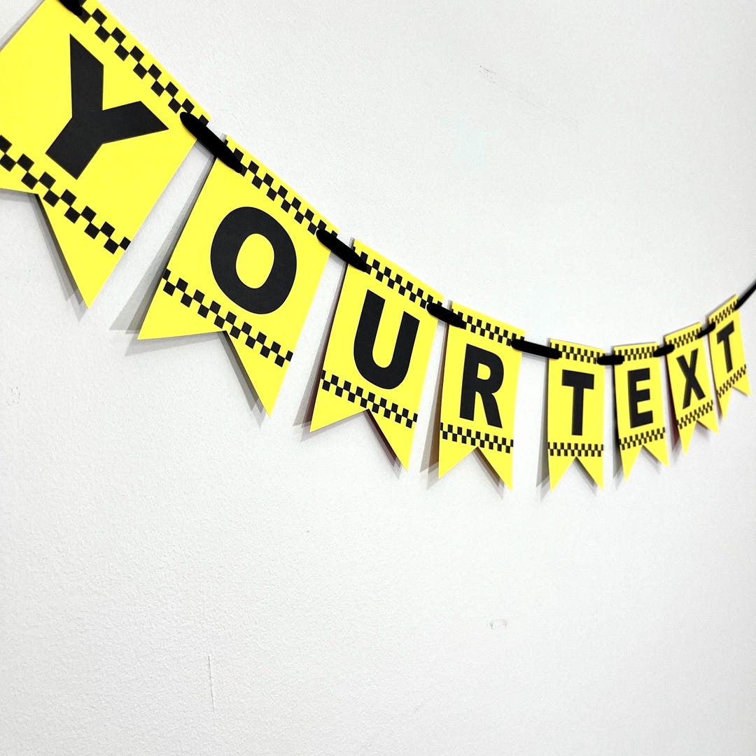 Custom NYC Taxi Cab Party Banner - Etsy