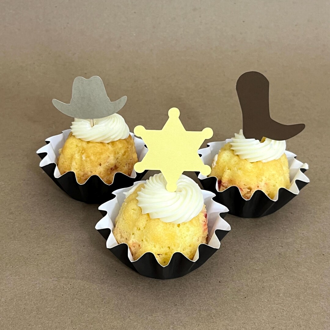 Cute Cowboy Cupcake Toppers - Etsy