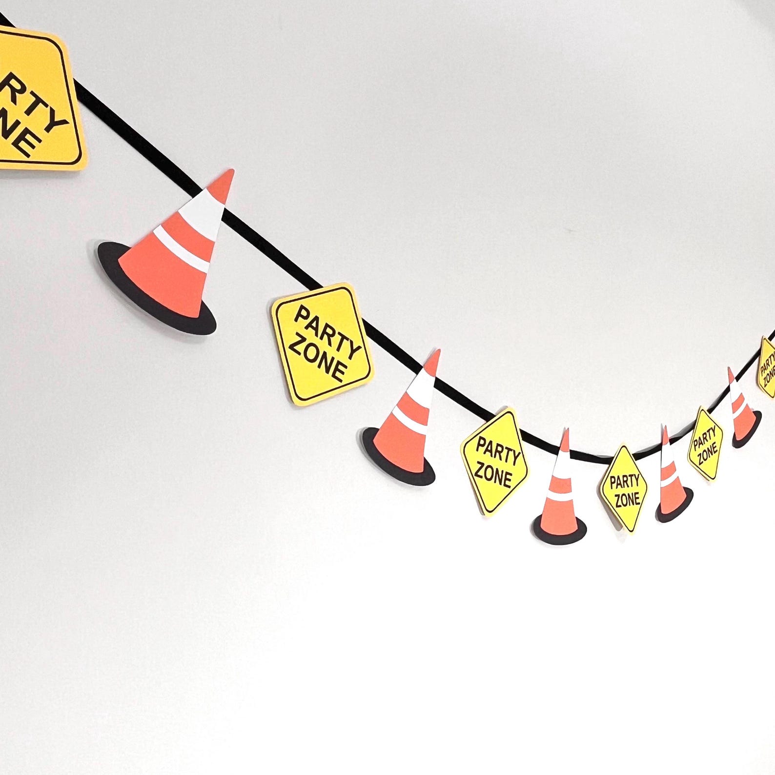 Construction Traffic Cone and Party Zone Paper Garland - Etsy